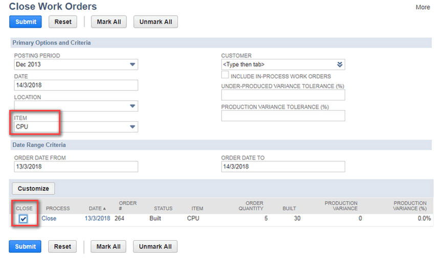 Setup Manufacturing Work In Process (WIP) in NetSuite.